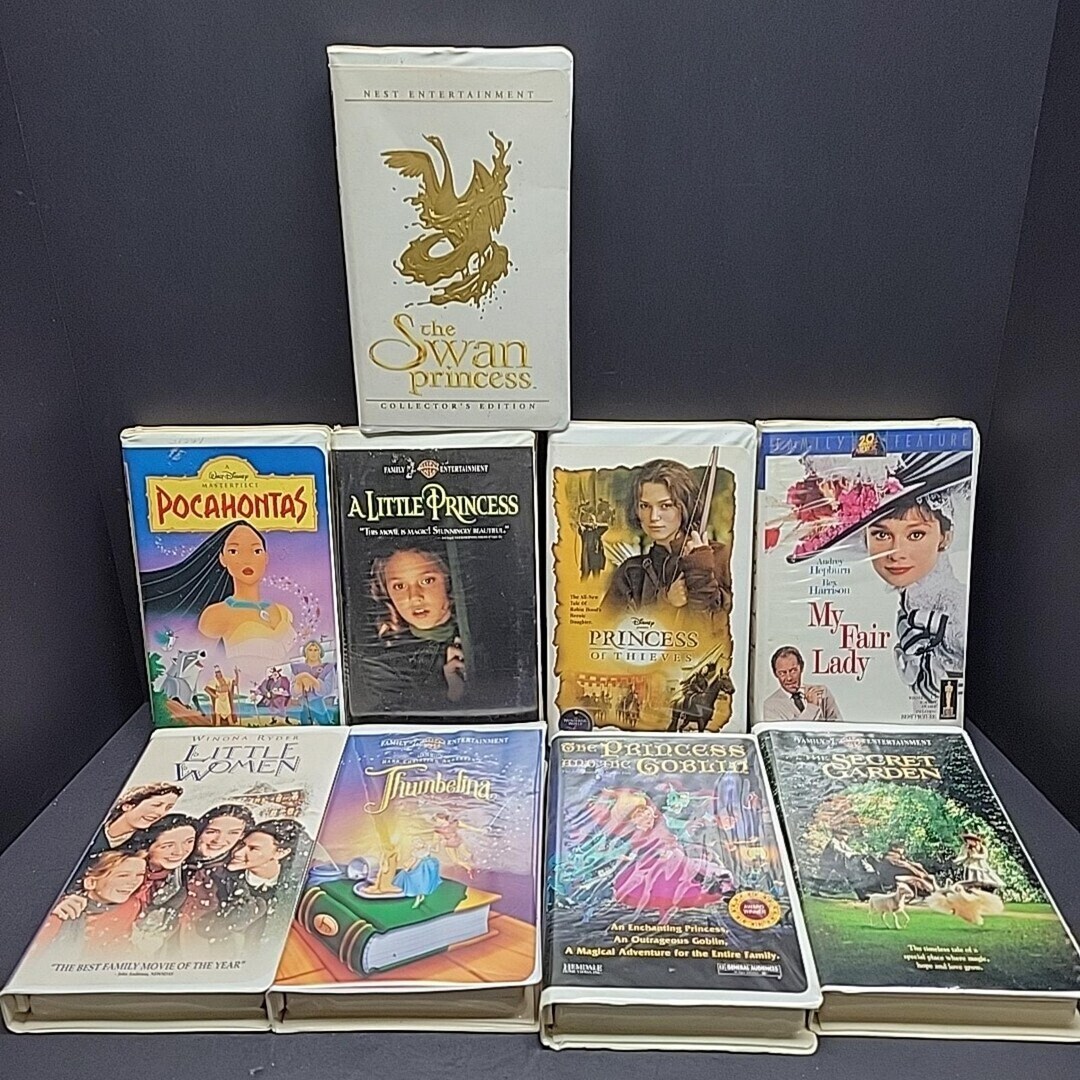 Lot of 9 Vintage Disney WB Fox VHS Clamshell Movies Young Princess ...