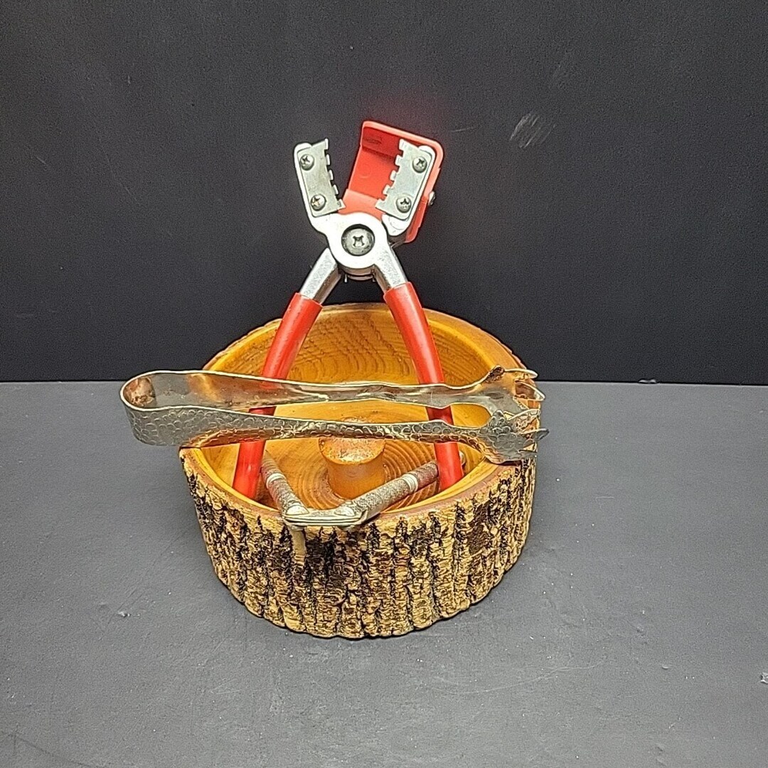 VTG Mid Century Tree Bark Wood Nut Bowl W/ Nutcracker & Picks Mixed ...