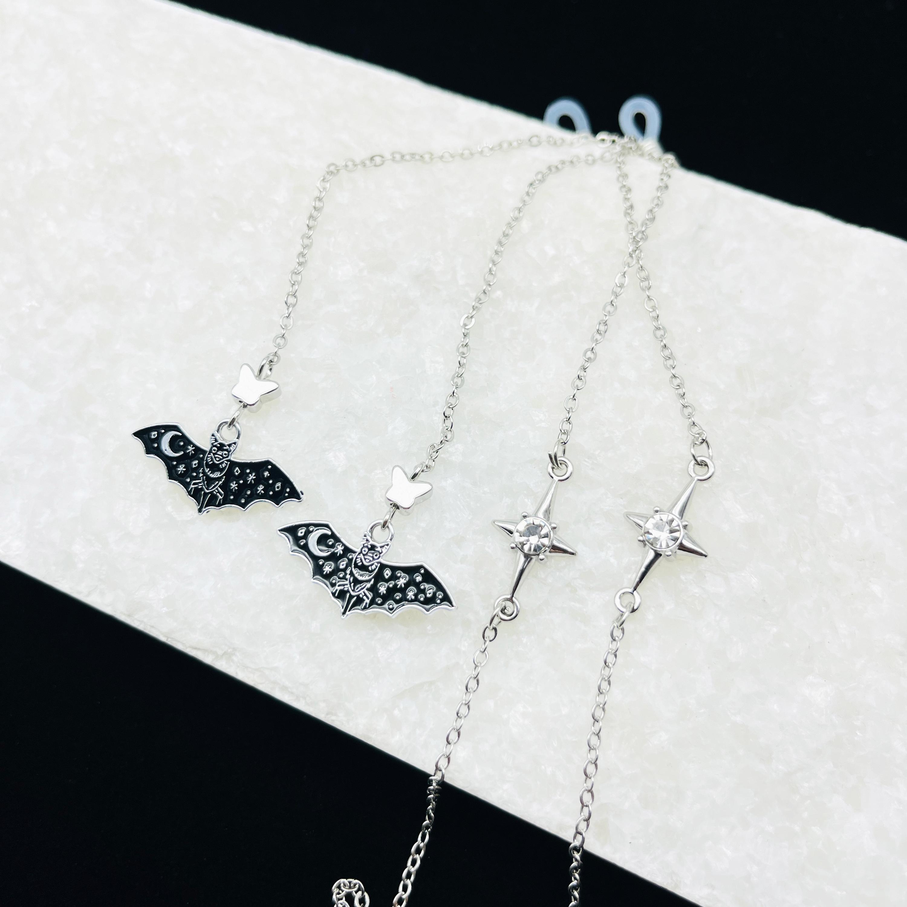 Gothic Bat Pendant Eyeglass Chain, Bat Eyeglass Chain, Cross Star ...