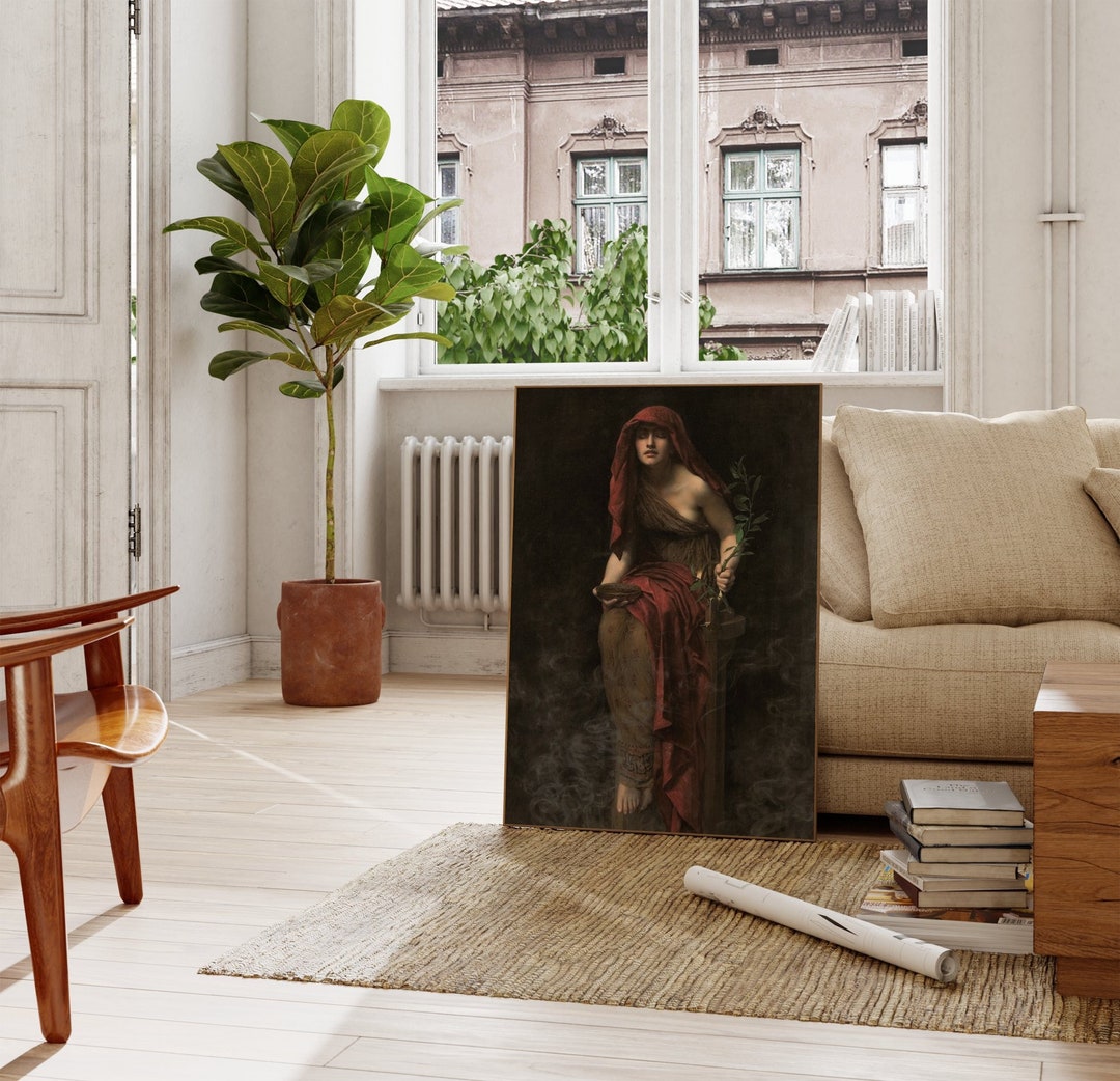 John Collier Priestess of Delphi | Vintage Pre-raphaelite Oil Painting ...