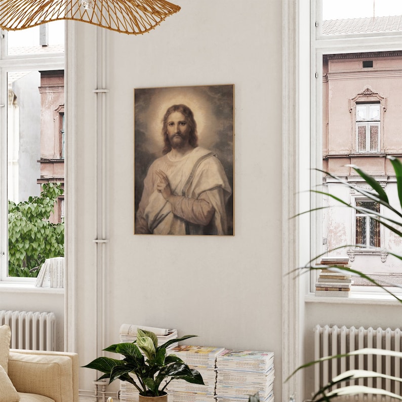Heinrich Hofmann Jesus Christ Figure of Chris Painting, Vintage ...
