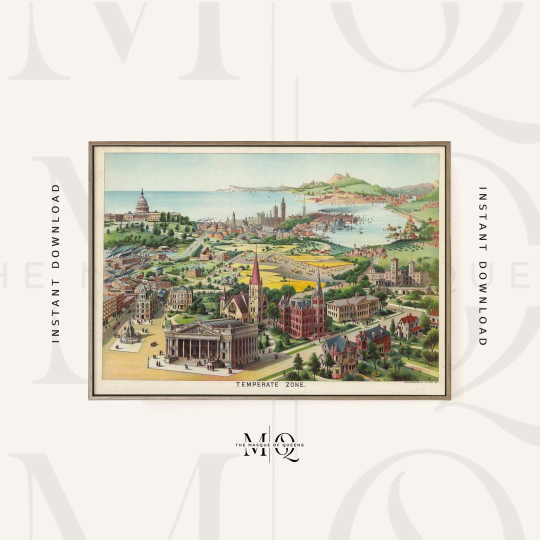 Levi Walter Yaggy Temperate Zone | Educational Wall Art, Urban ...