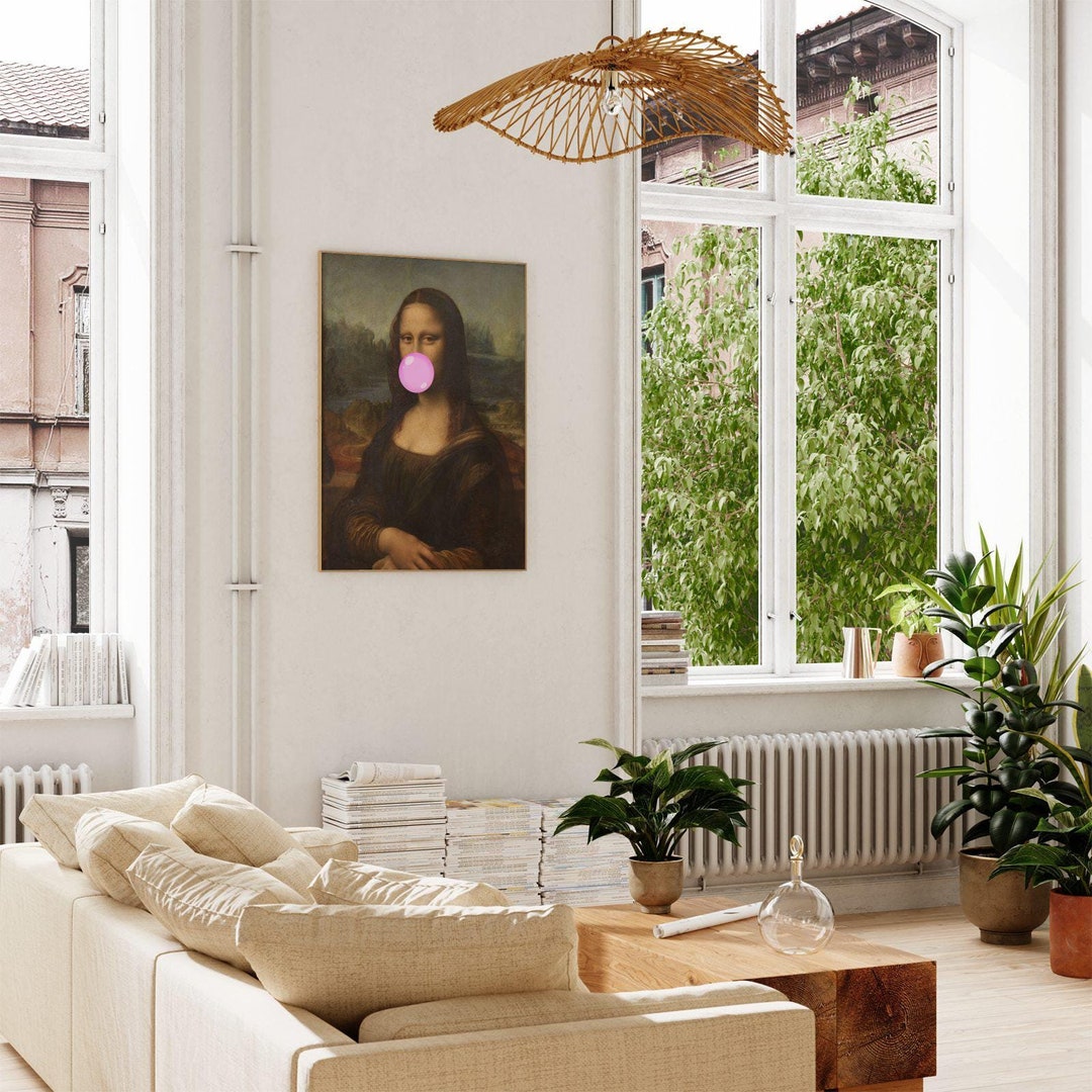 Mona Lisa Bubblegum Print | Antique Altered Woman Portrait, Vintage ...