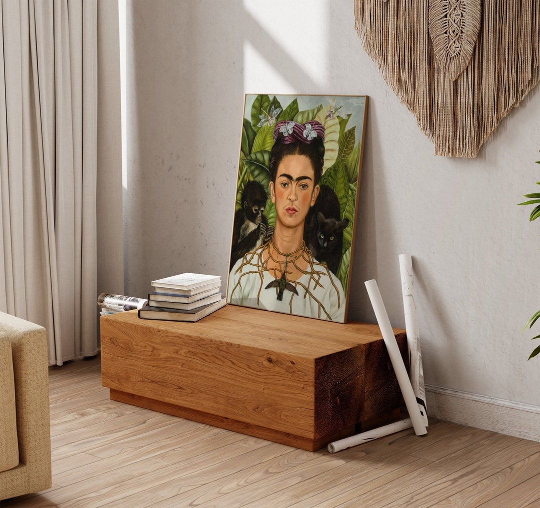 Frida Khalo Self Portrait With Thorn Necklace and Hummingbird | Vintage ...