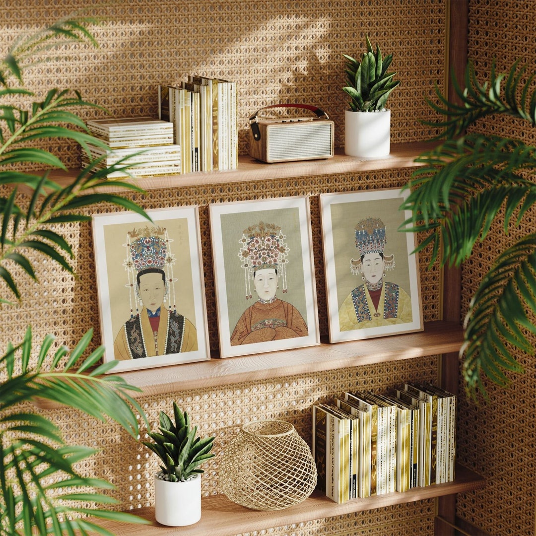 Set of Three Ming Dynasty Empress Portrait Prints | 3 Vintage Oriental ...