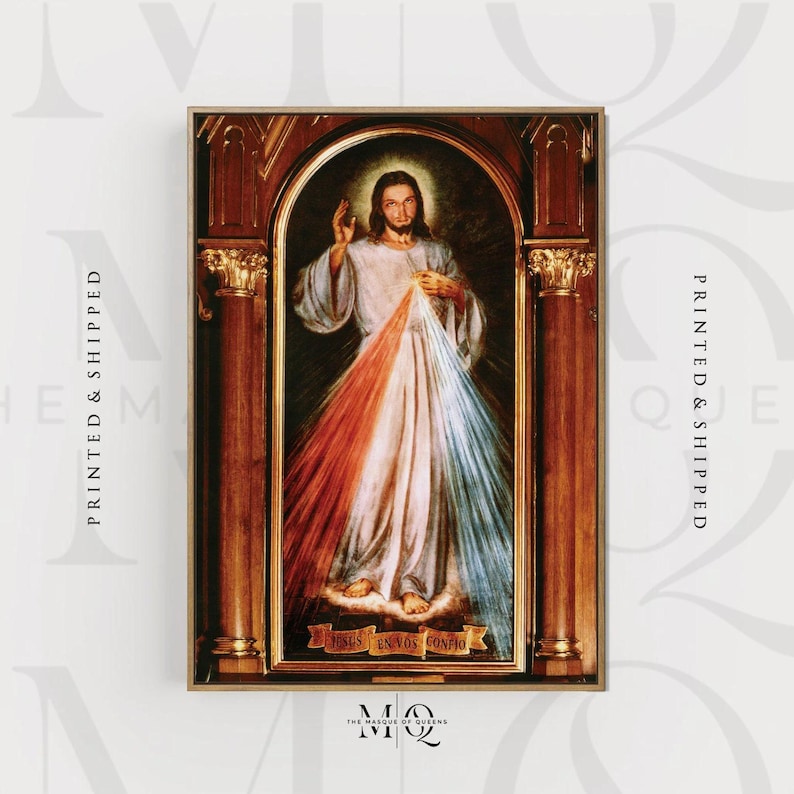 The Divine Mercy Jesus Christ | Catholic Painting, Vintage Religious ...