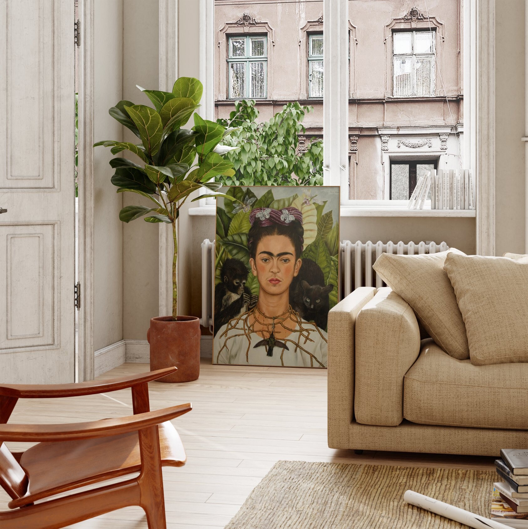 Frida Khalo Self Portrait With Thorn Necklace and Hummingbird | Vintage ...