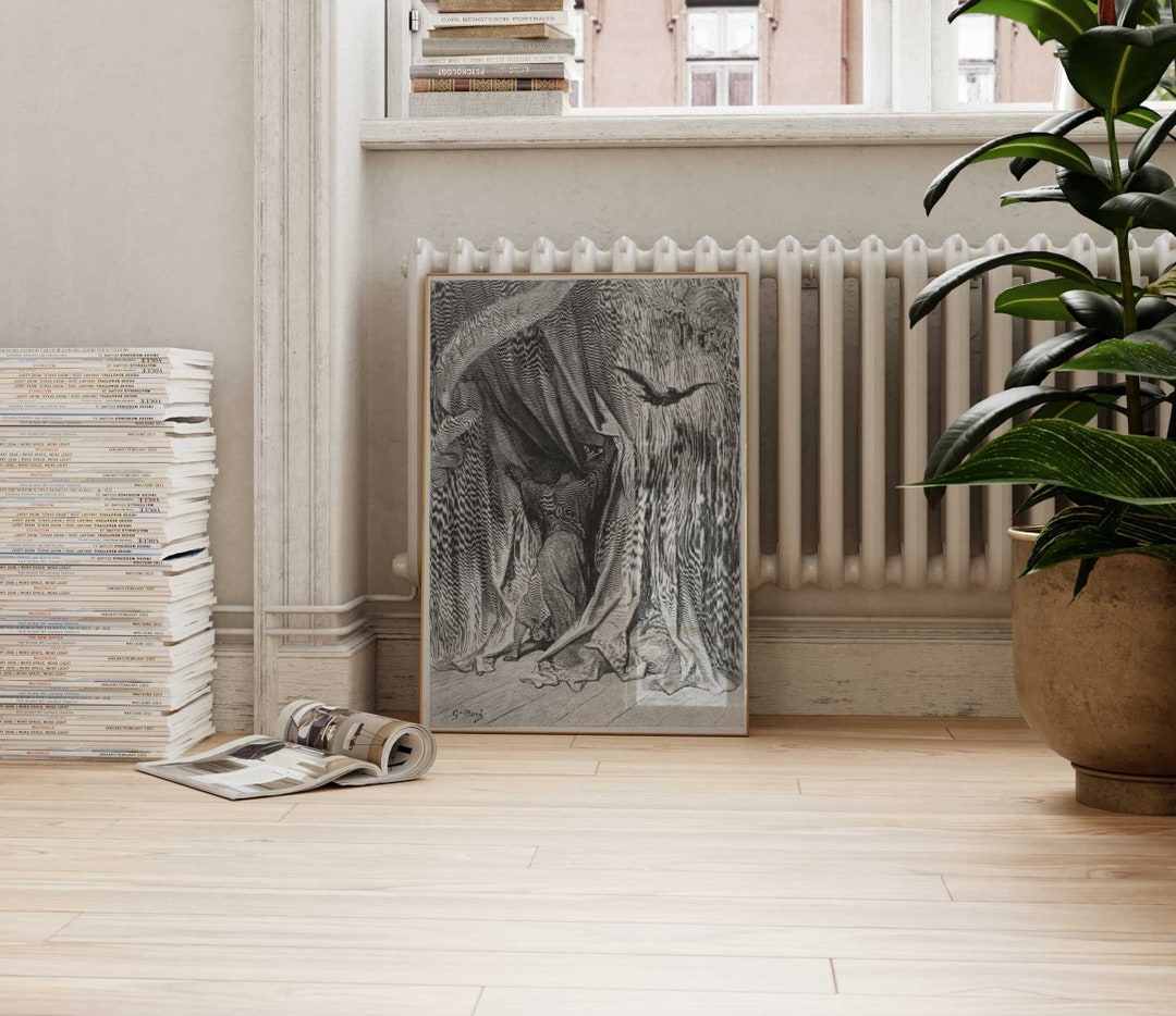 Gustave Dore the Raven No18 | Antique Print, Painting, Vintage Edgar ...