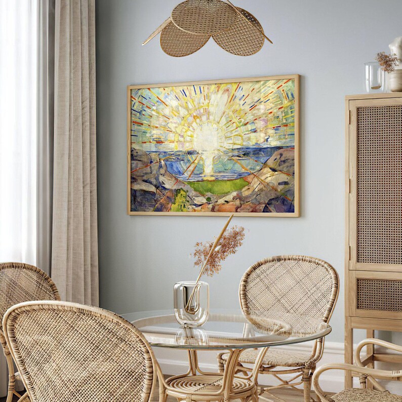 Edvard Munch the Sun | Historical Mural Painting, Vintage Print, Wall ...