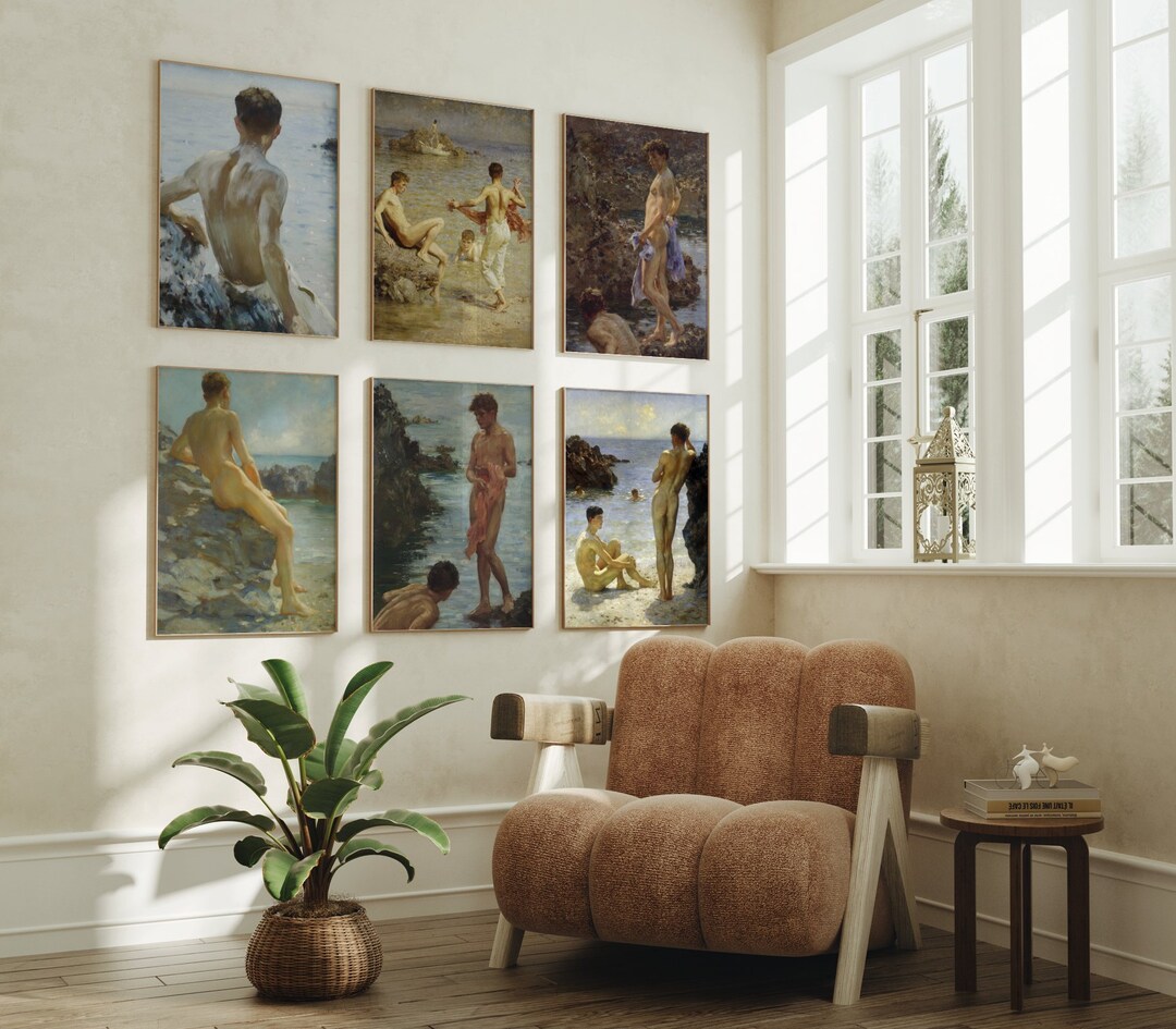 Set of 6 Henry Scott Tuke Prints Six Queer Love Paintings, Vintage ...