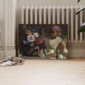 Black Woman With Peonies Frédéric Bazille | Vintage African American ...