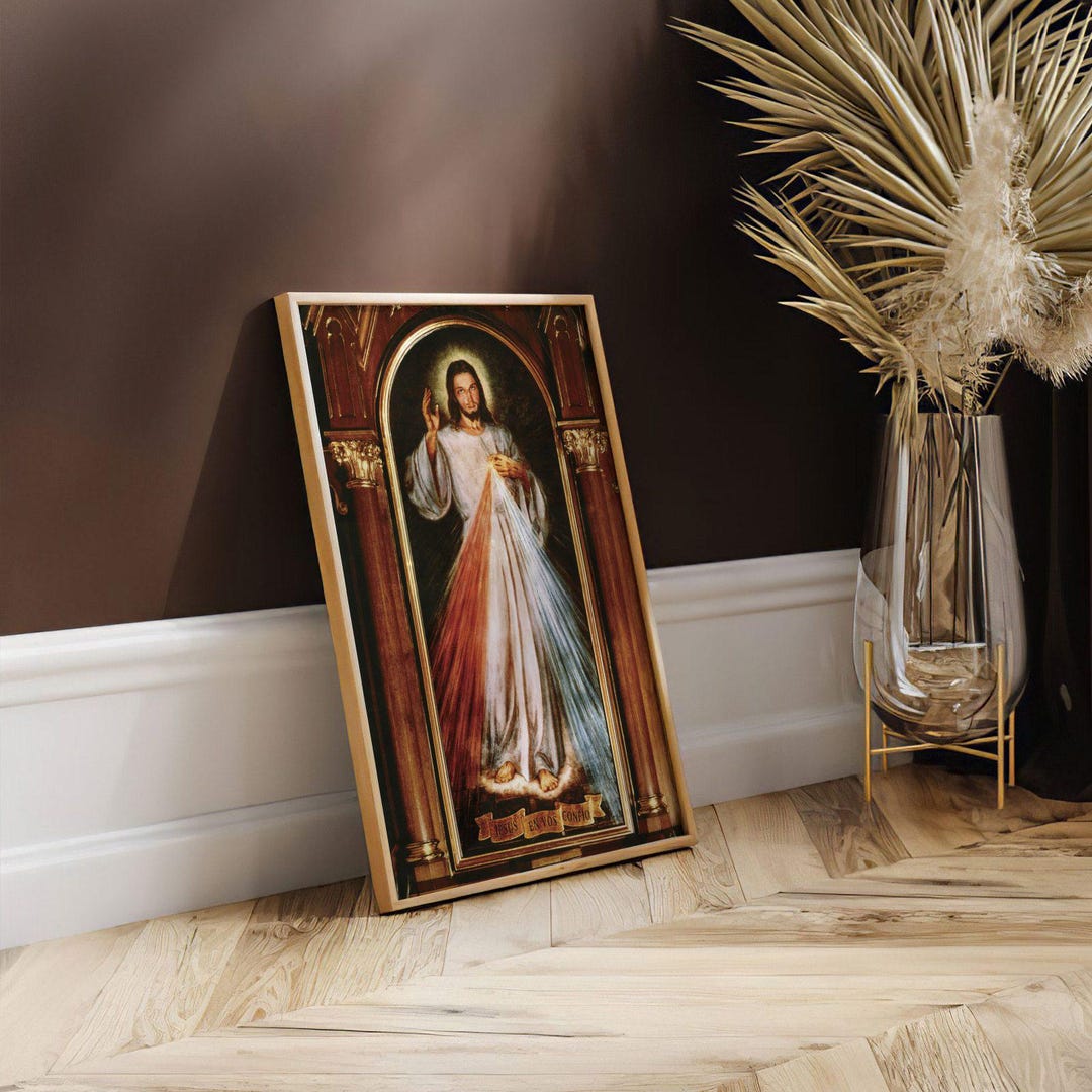 The Divine Mercy Jesus Christ | Catholic Painting, Vintage Religious ...