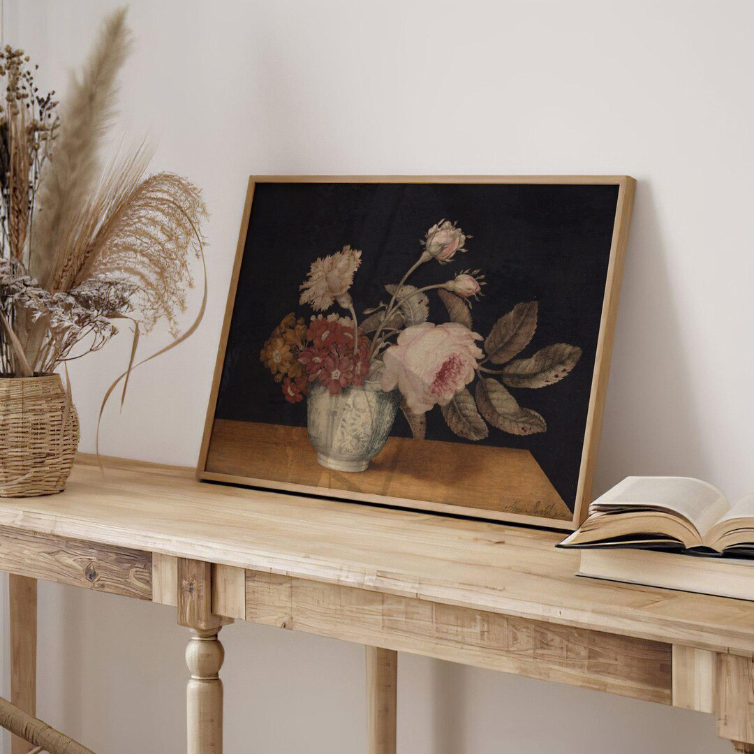 Alexander Marshal Flowers in a Delft Jar | Antique Victorian Floral ...