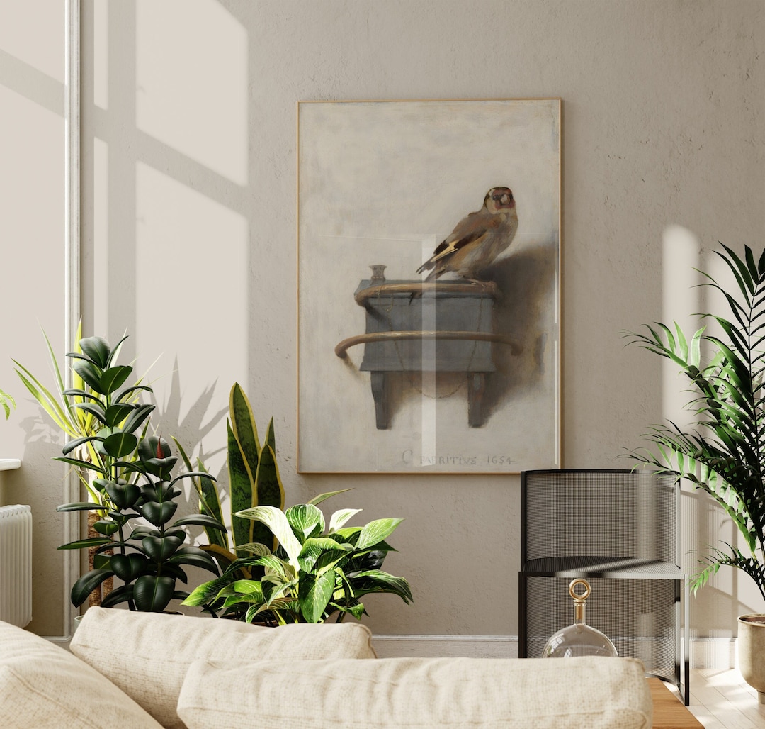 Carel Fabritius the Goldfinch | Antique Bird Painting, Vintage Perched ...