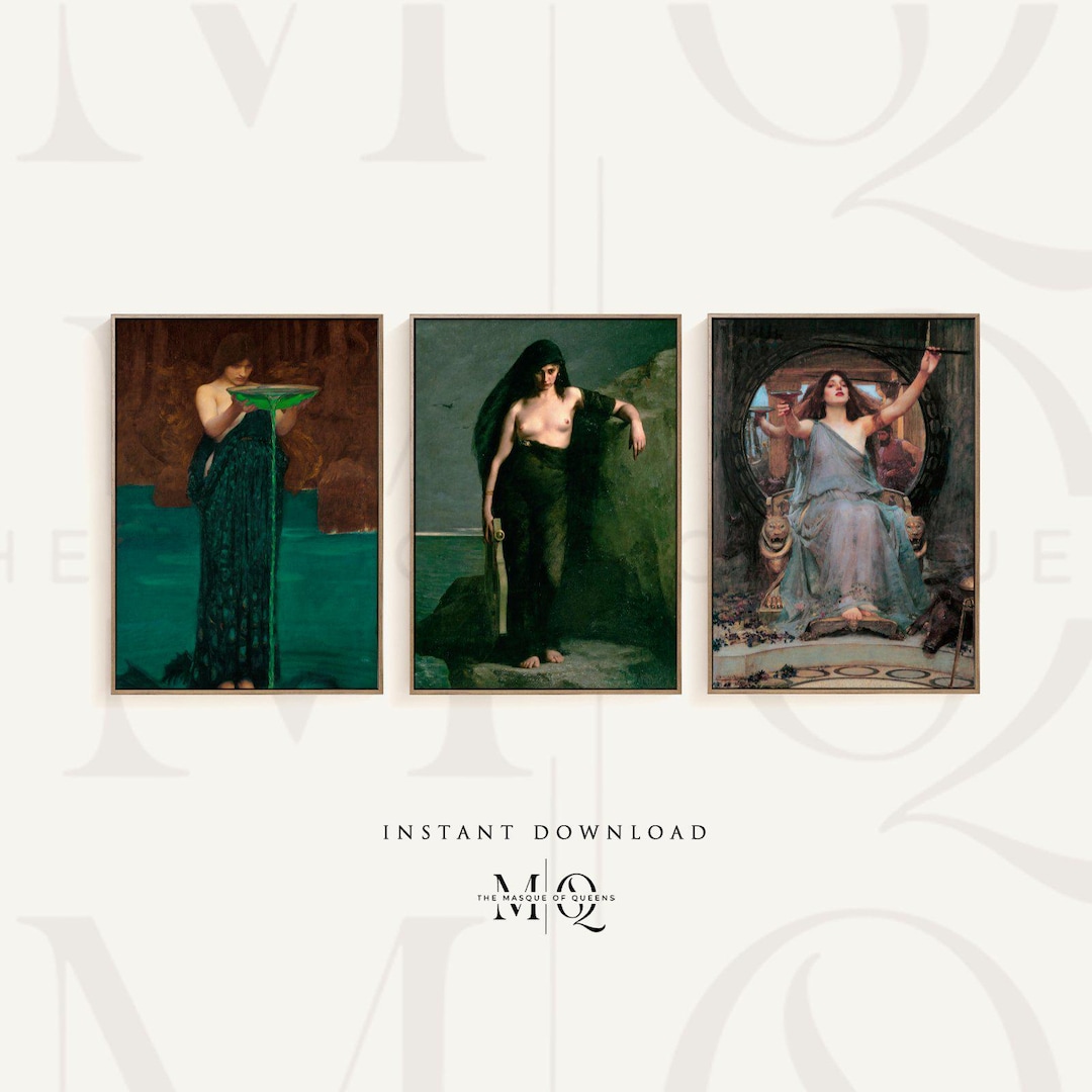 Set of 3 John William Waterhouse Prints, Three Circe Invidiosa + Sappho ...