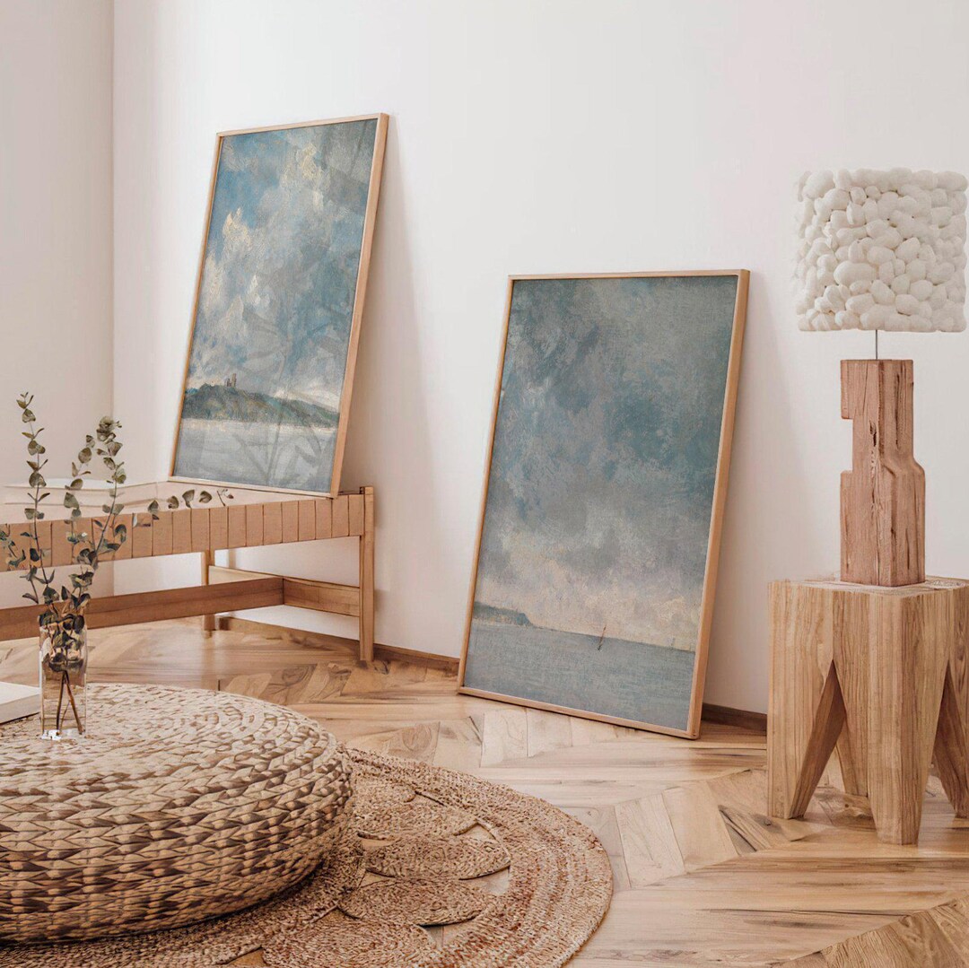 Set of 2 John Constable Coastal Scene Prints | Muted Coastal Landscape ...