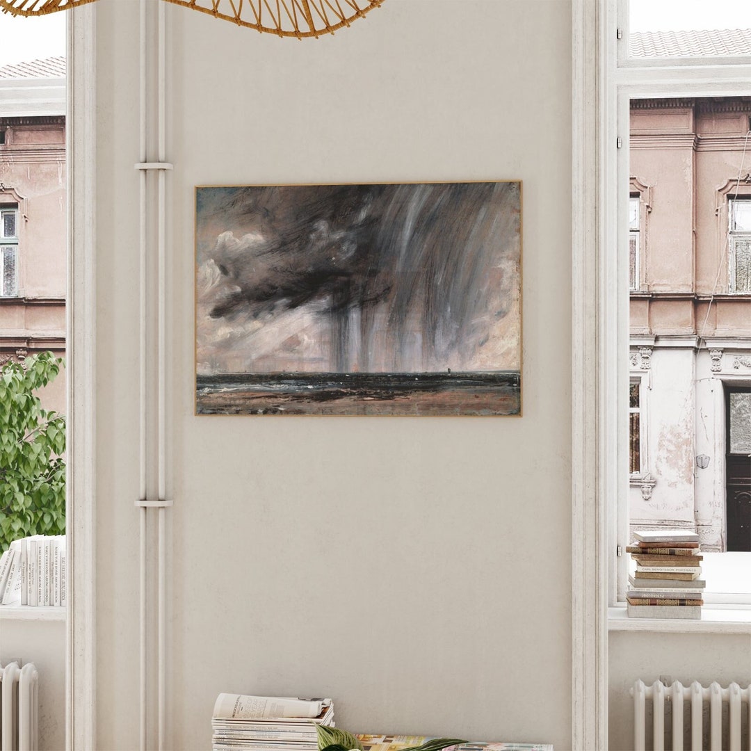 John Constable Seascape Study With Rain Cloud | Vintage Rainstorm Oil ...