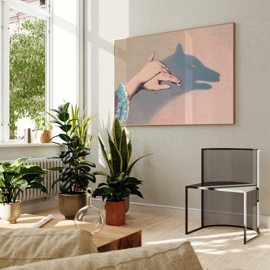 Wolf Shadow Puppet | Vintage Victorian Hand Puppet Print, Antique ...