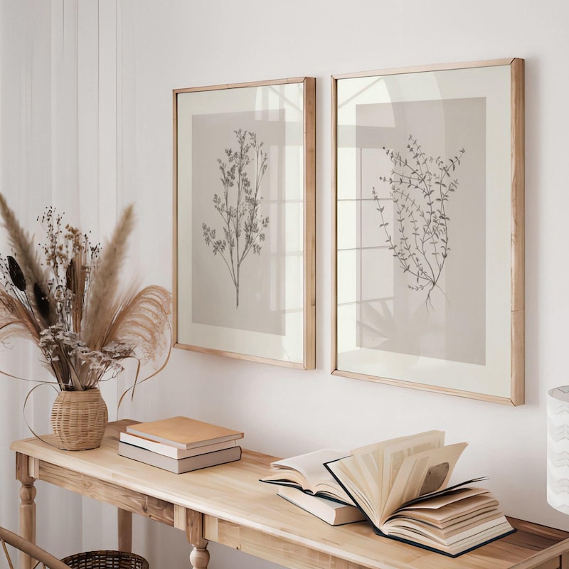 Botanical Wall Art 2 Set - Etsy UK