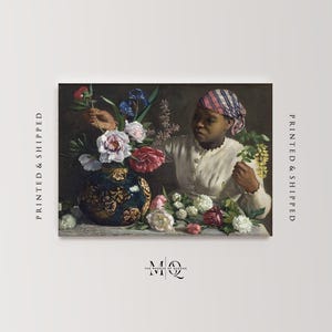 Black Woman With Peonies Frédéric Bazille | Vintage African American ...