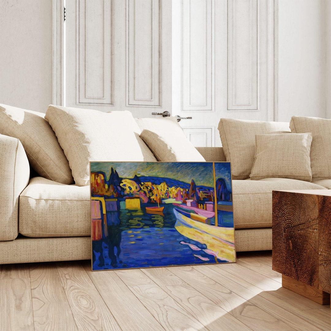 Wassily Kandinsky Autumn Landscape With Boats Print | Vintage Abstract ...