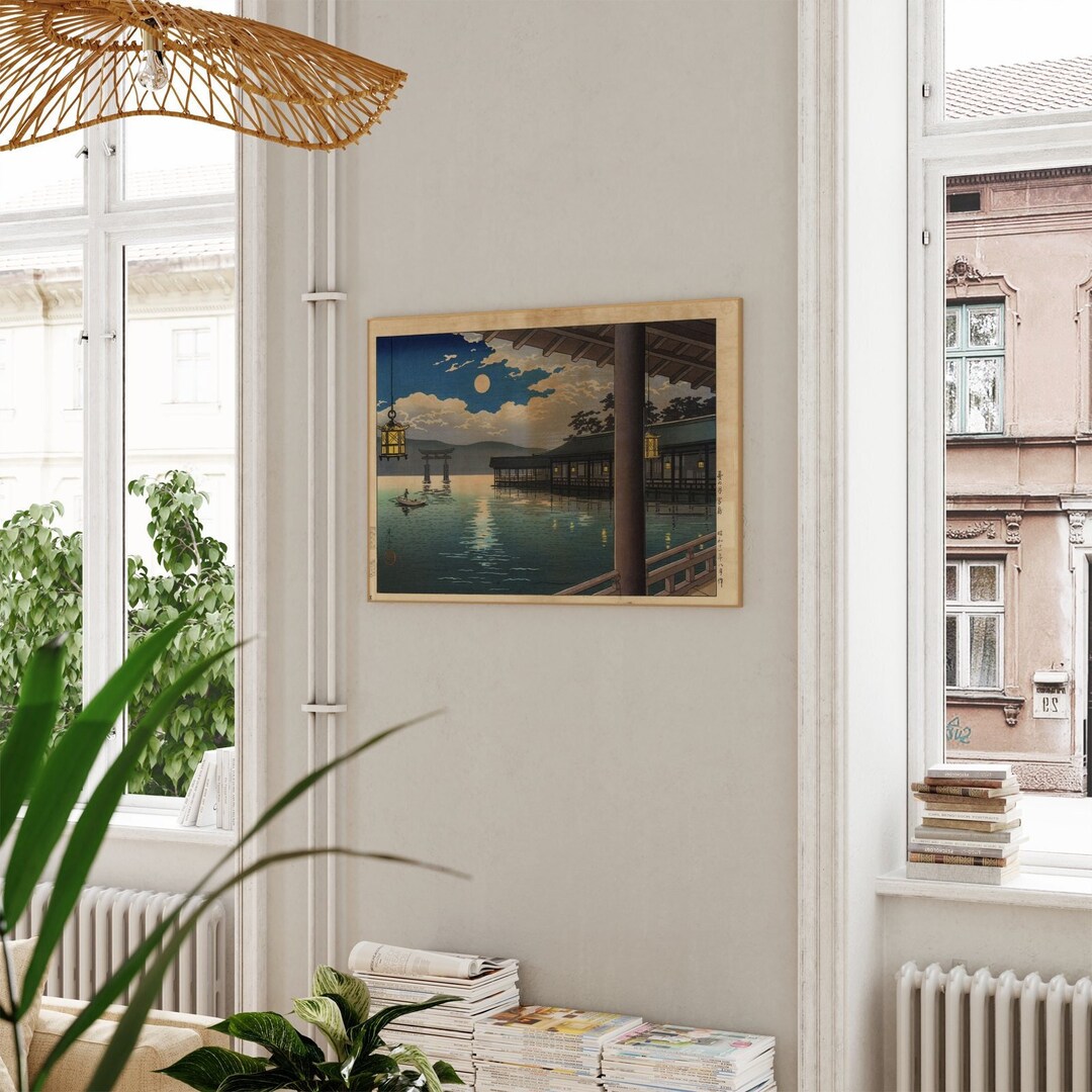 Tsuchiya Koitsu Summer Moon at Miyajima | Vintage Japanese Woodblock ...