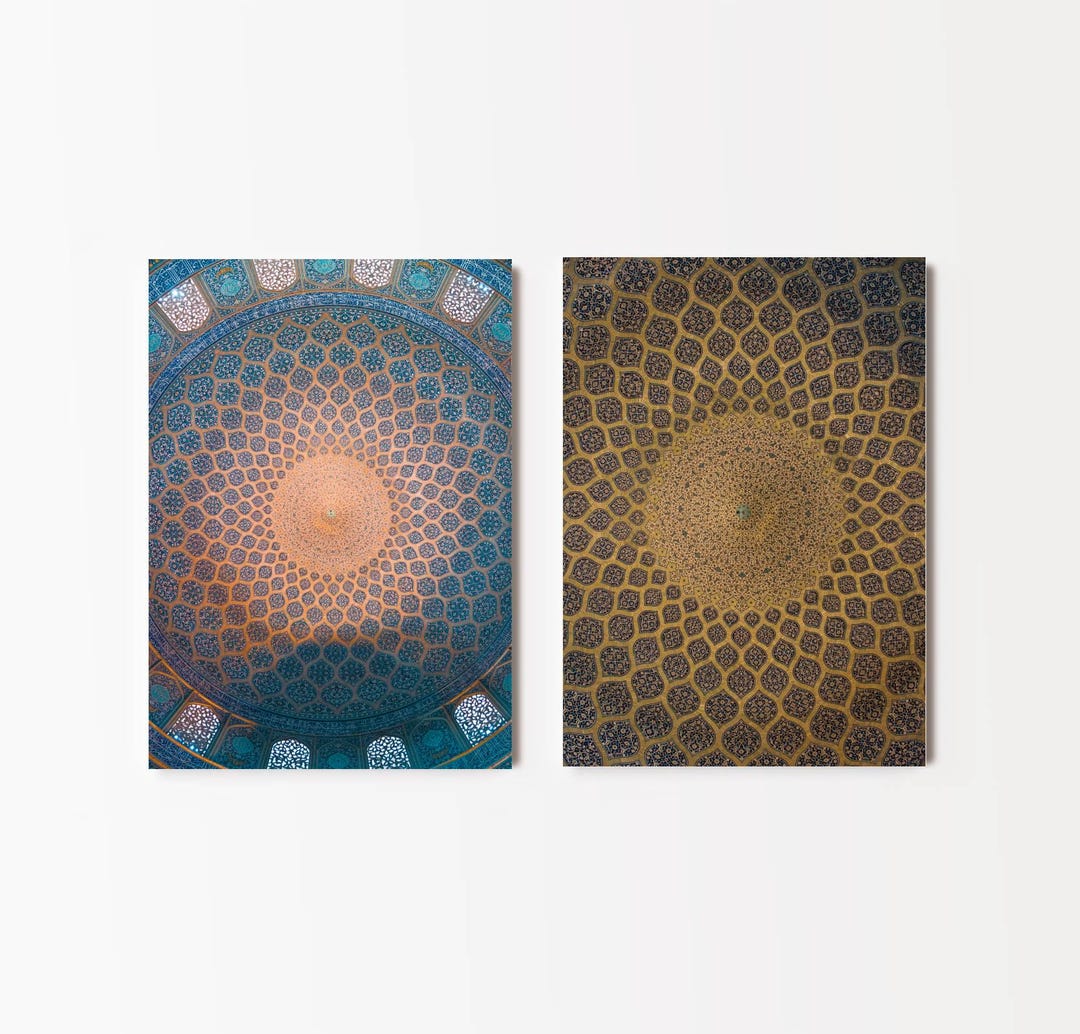 Set of 2 Mosque Ceiling Prints | Iranian Architecture Poster, Shia ...