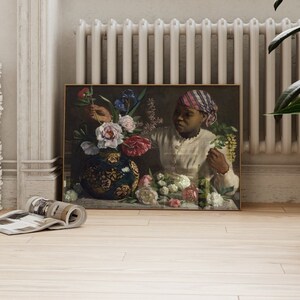 Black Woman With Peonies Frédéric Bazille | Vintage African American ...