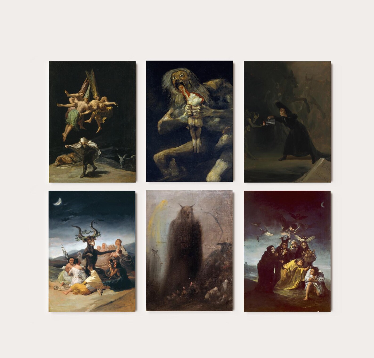 Set of 6 Francisco De Goya Prints, Six Piece Witch Posters, Gothic ...