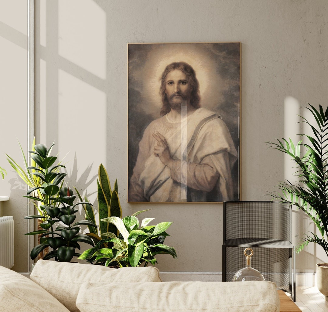 Heinrich Hofmann Jesus Christ | Figure of Chris Painting, Vintage ...