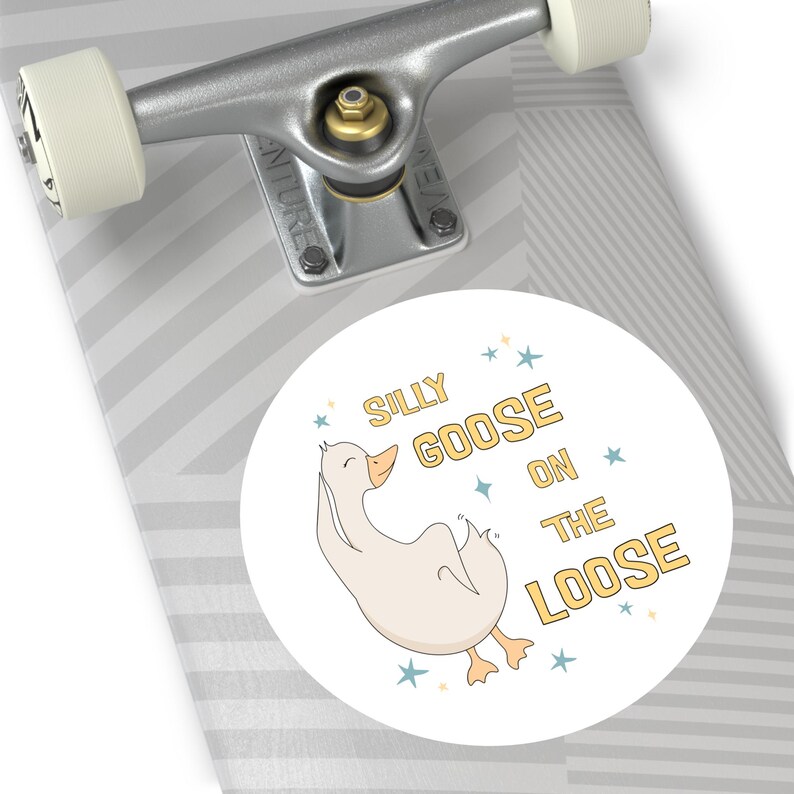 Silly Goose Round Stickers Stickers for Car Vehicle Accessory for Him ...