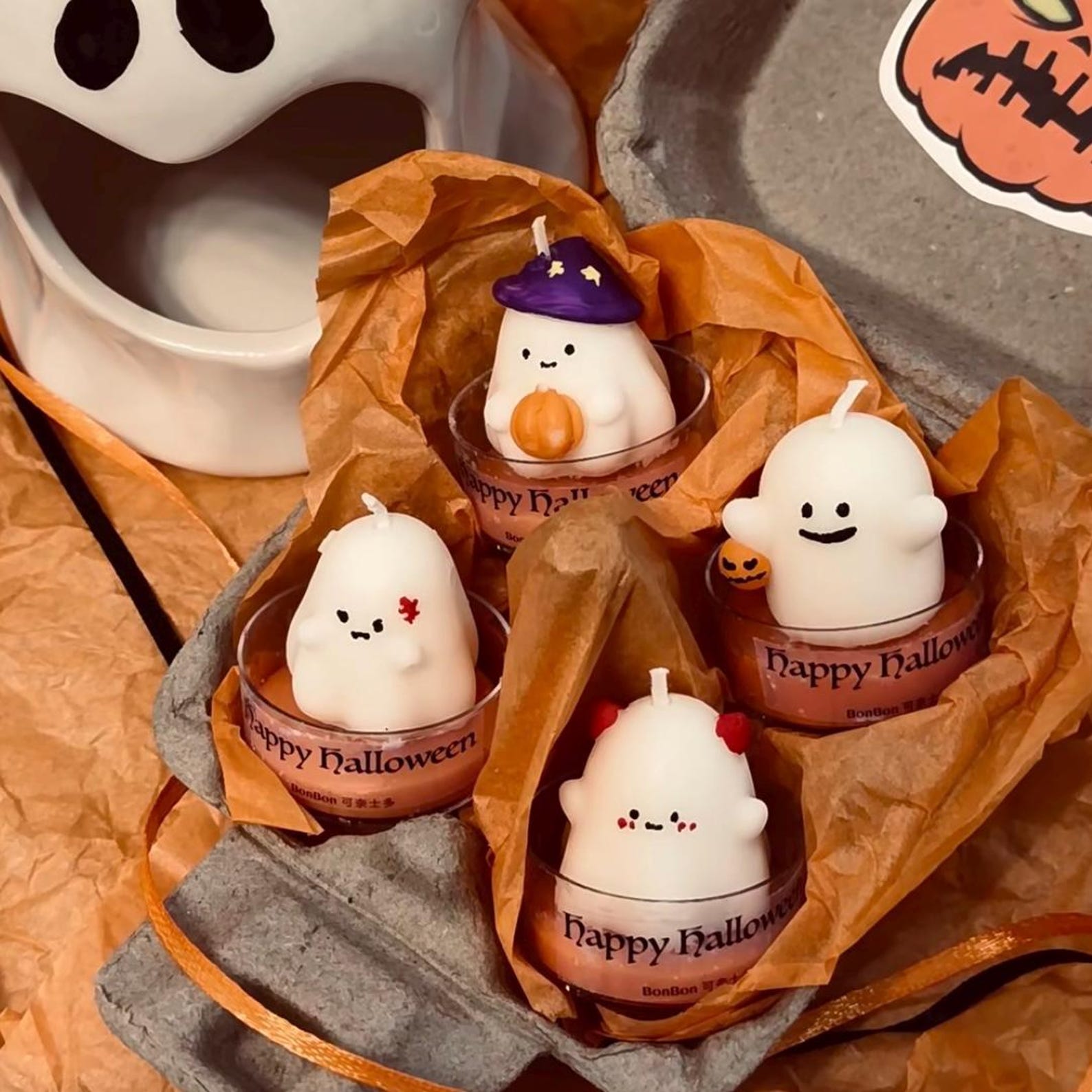 Mini Ghost Tea Light Candles Cute Mini Ghosts Mini Ghost Candles Tea ...