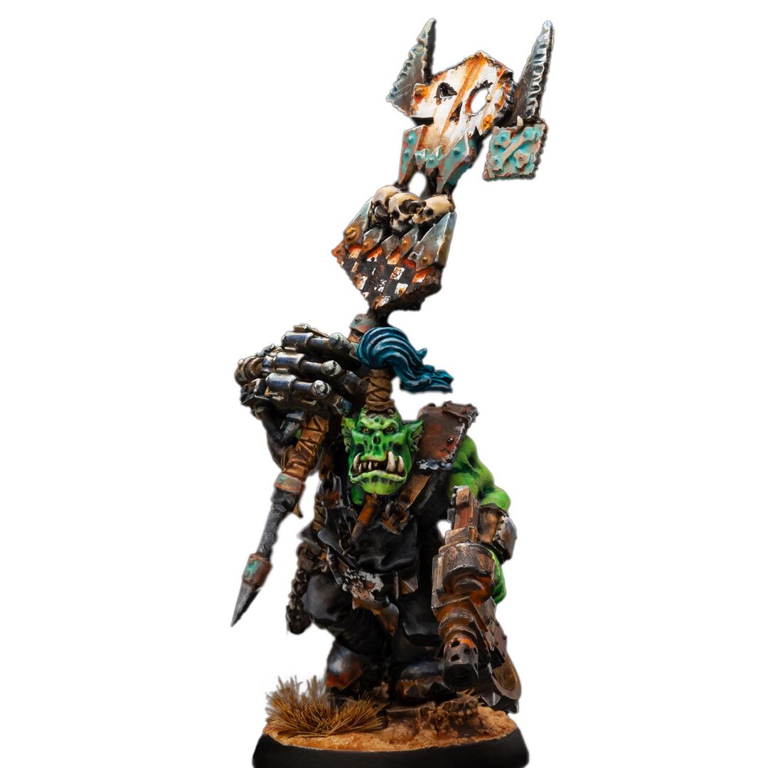 Ork Nob With Waaagh Banner Xenos Armies Orks Painted Miniature ...
