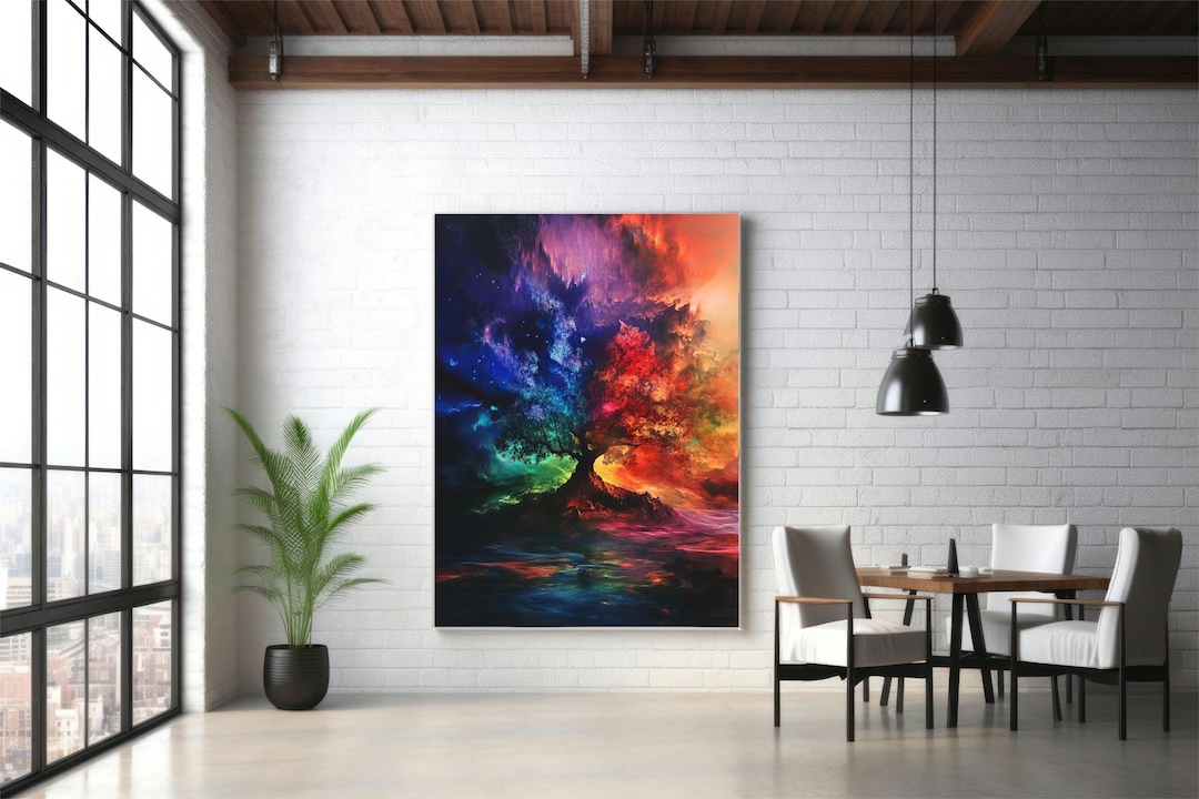 Modern Abstract Tree Art With Vibrant Colors | Abstract Tree Art Print ...