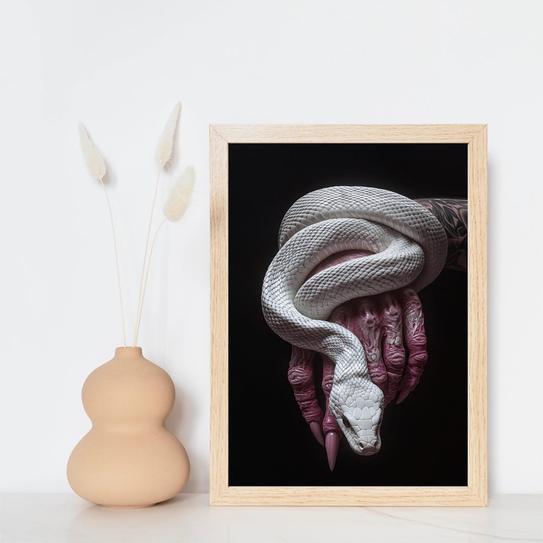 Abstract Snake Art, Stunning Digital Print for Eye-catching Home ...