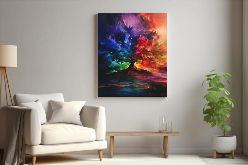 Modern Abstract Tree Art With Vibrant Colors | Abstract Tree Art Print ...