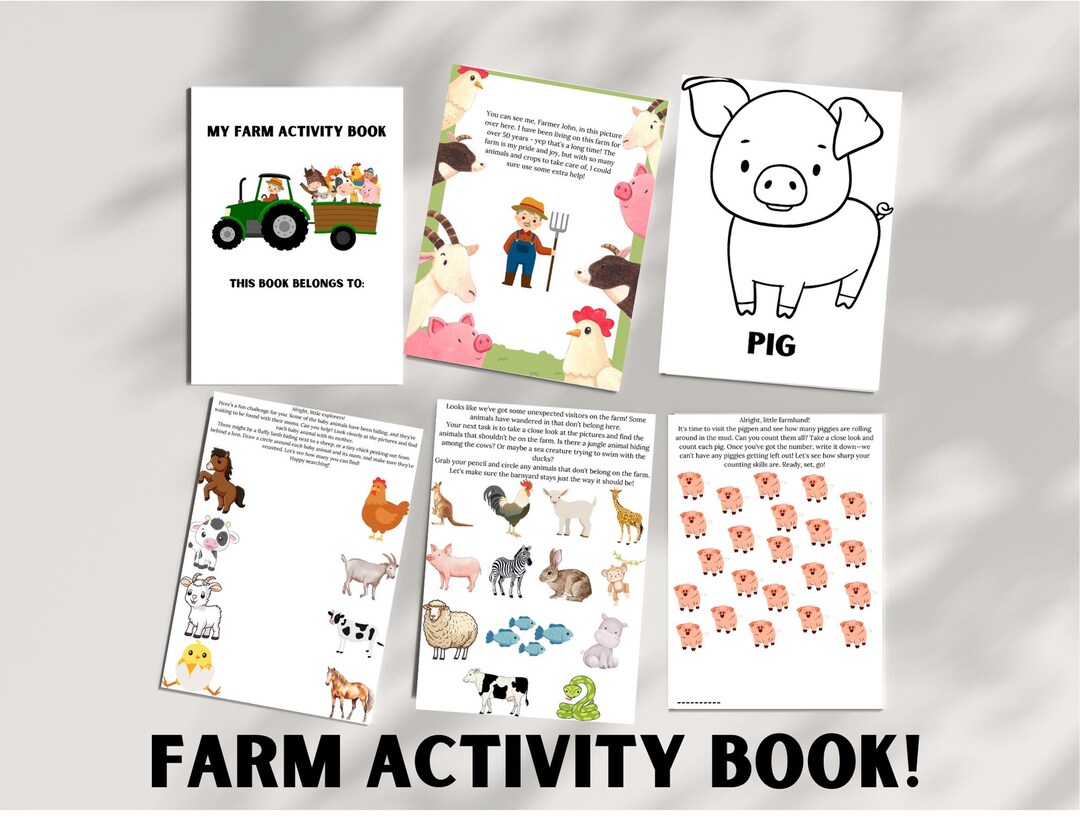 Activity Farm Book for Children - Etsy