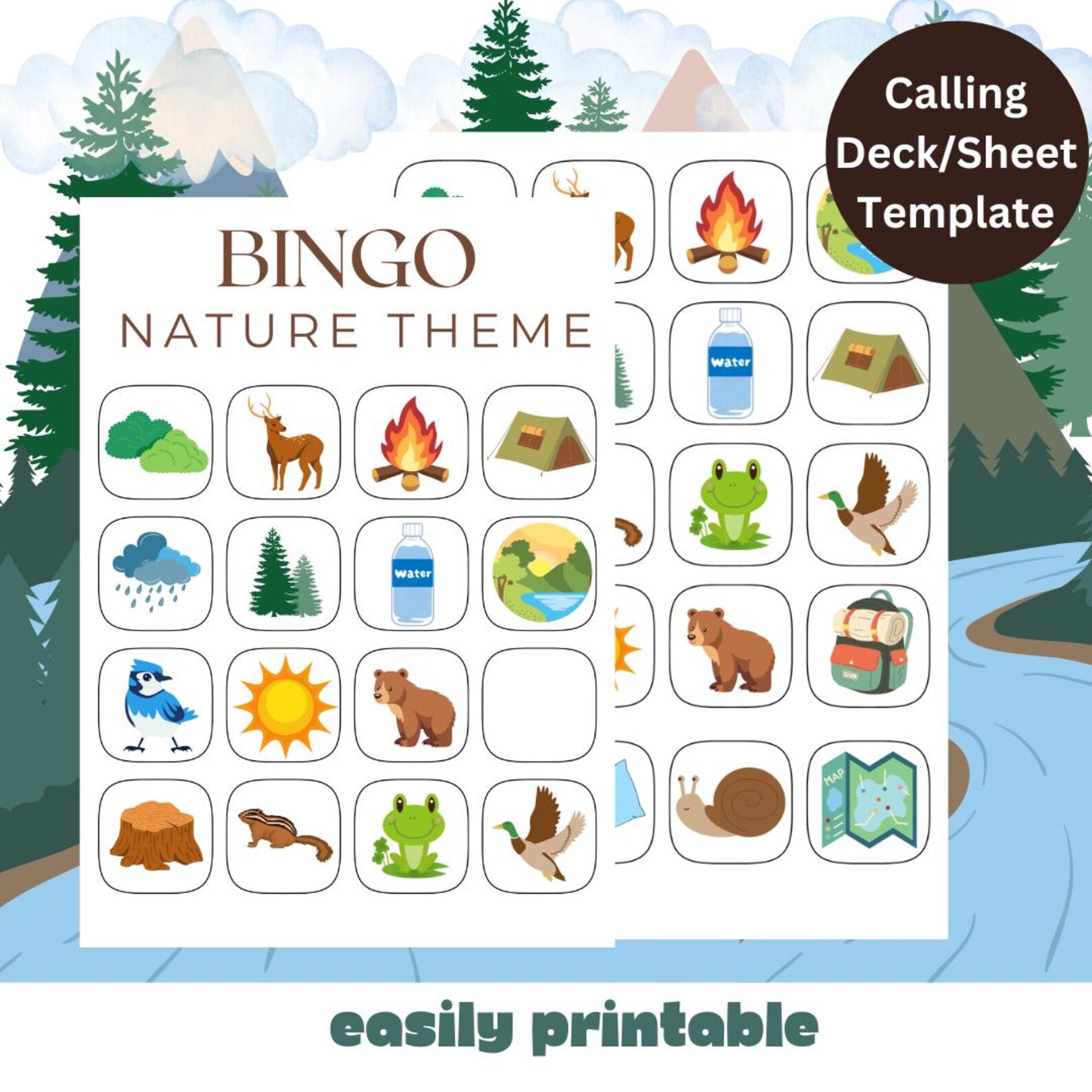 Editable Bingo Canva Template – Outdoor Adventure Party Game – Hiking ...