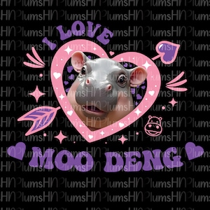 Moo Deng PNG, Thailand Moo Deng Digital Print, Moo Deng Gift, Baby ...