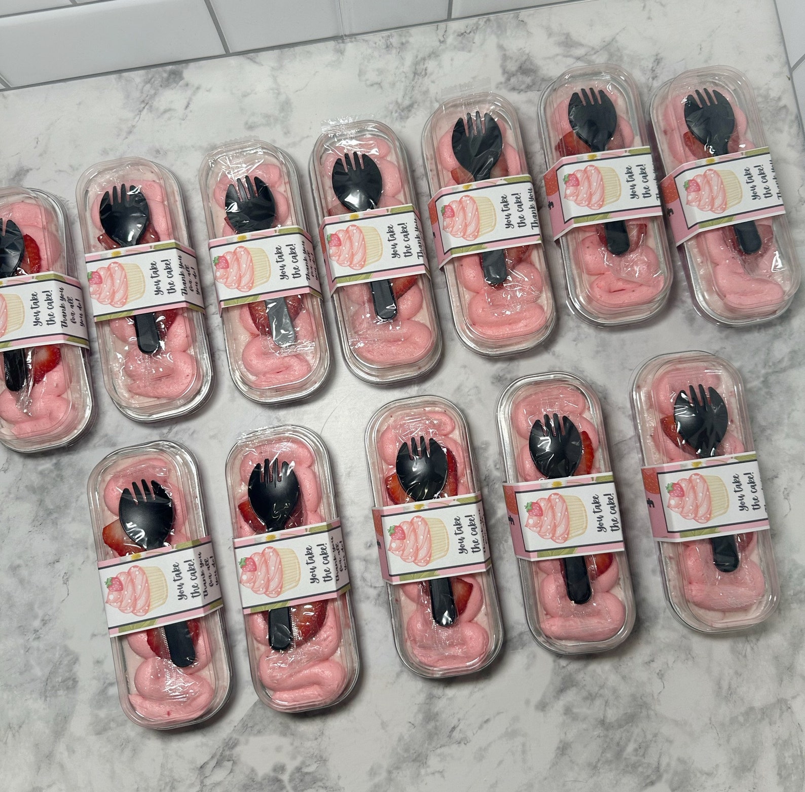 Strawberry Mini Cake Label Template - Wrap Around Style - Etsy