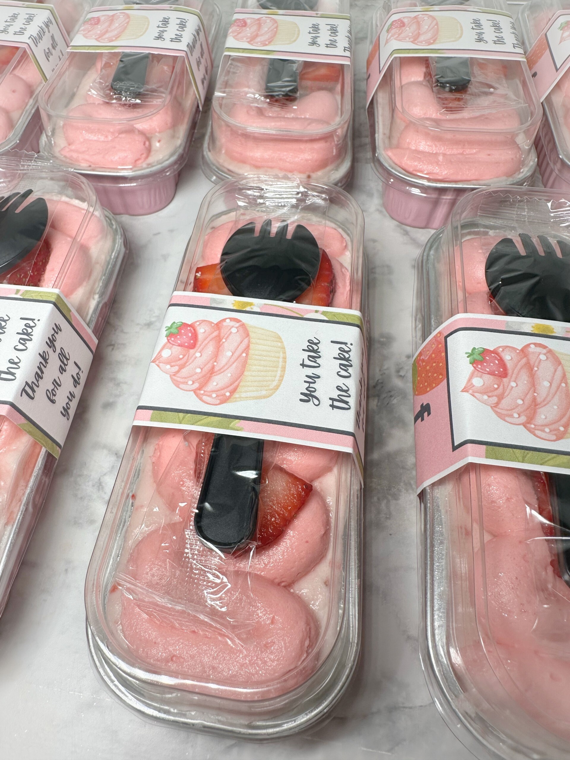 Strawberry Mini Cake Label Template - Wrap Around Style - Etsy