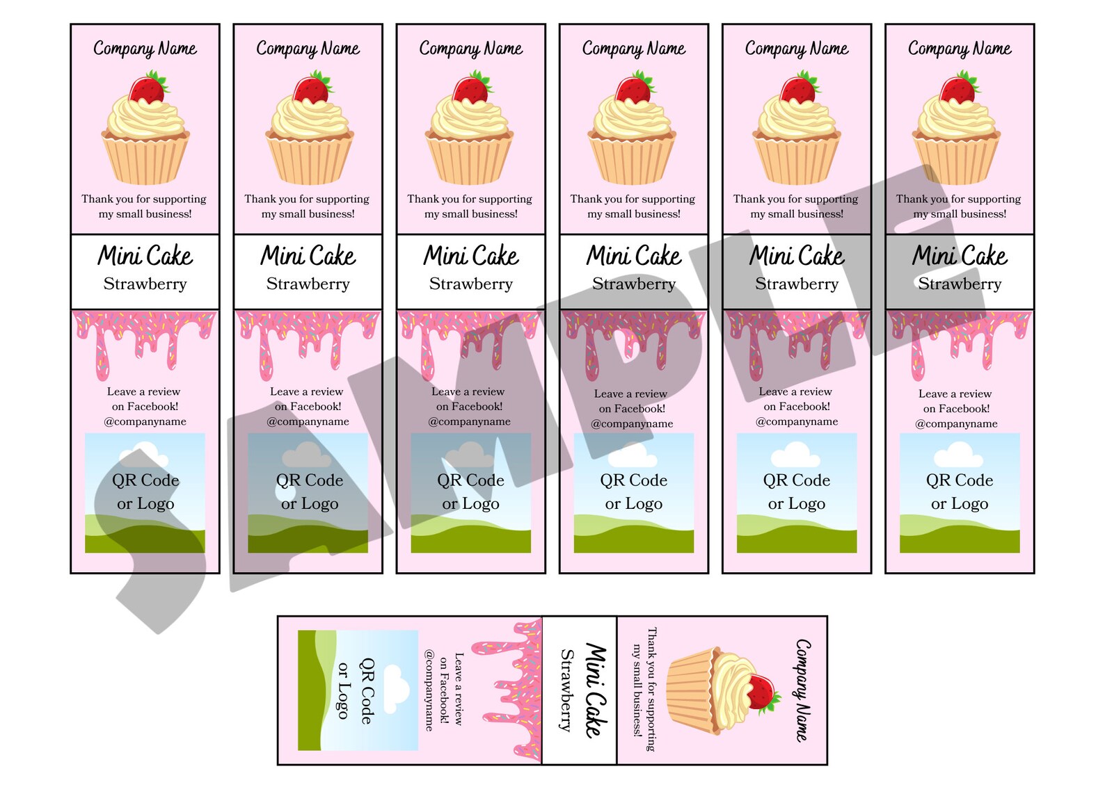 Mini Cake Label Template - Etsy