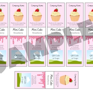 Mini Cake Label Template - Etsy