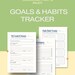 Goals and Habits Planner Printable Journal for Annual Dreams and ...