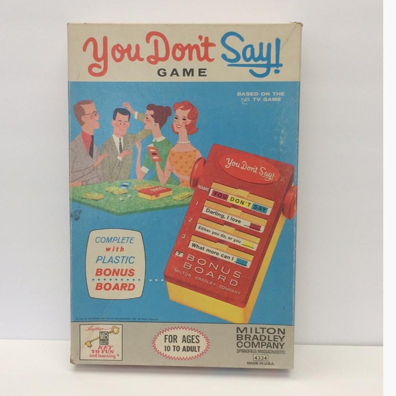 1963 Milton Bradley You Don't Say Game Vintage Complete Ready to Play ...