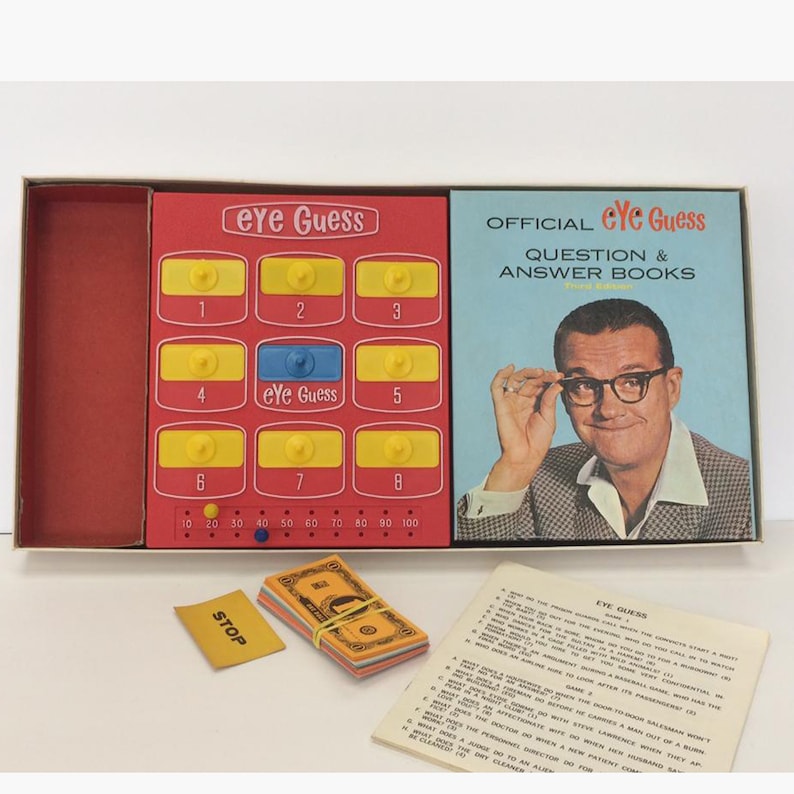 1966 Milton Bradley Eye Guess Game Bill Cullens NBC Tv Game Vintage ...