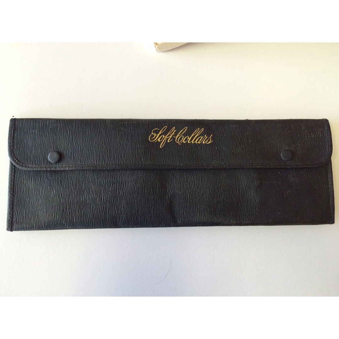 1920s Leather Soft Collar Envelope Carry Case Vintage Removable ...