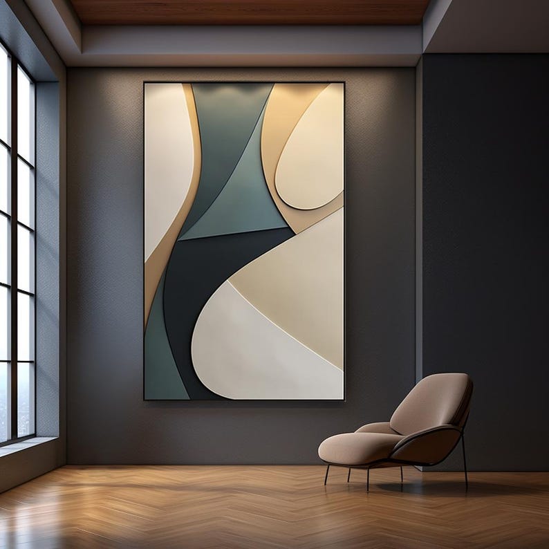 ELEGANT CURVATURE Modern Geometric Wall Art - Etsy