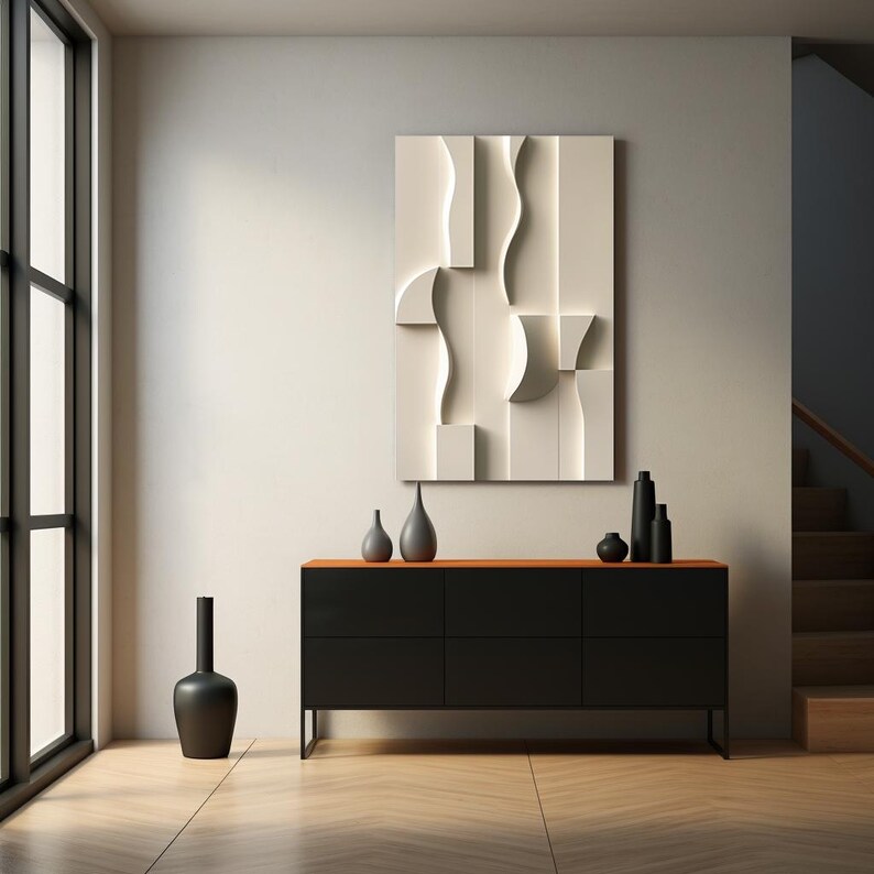SCULPTED SERENITY Modern Panel Wall Art - Etsy