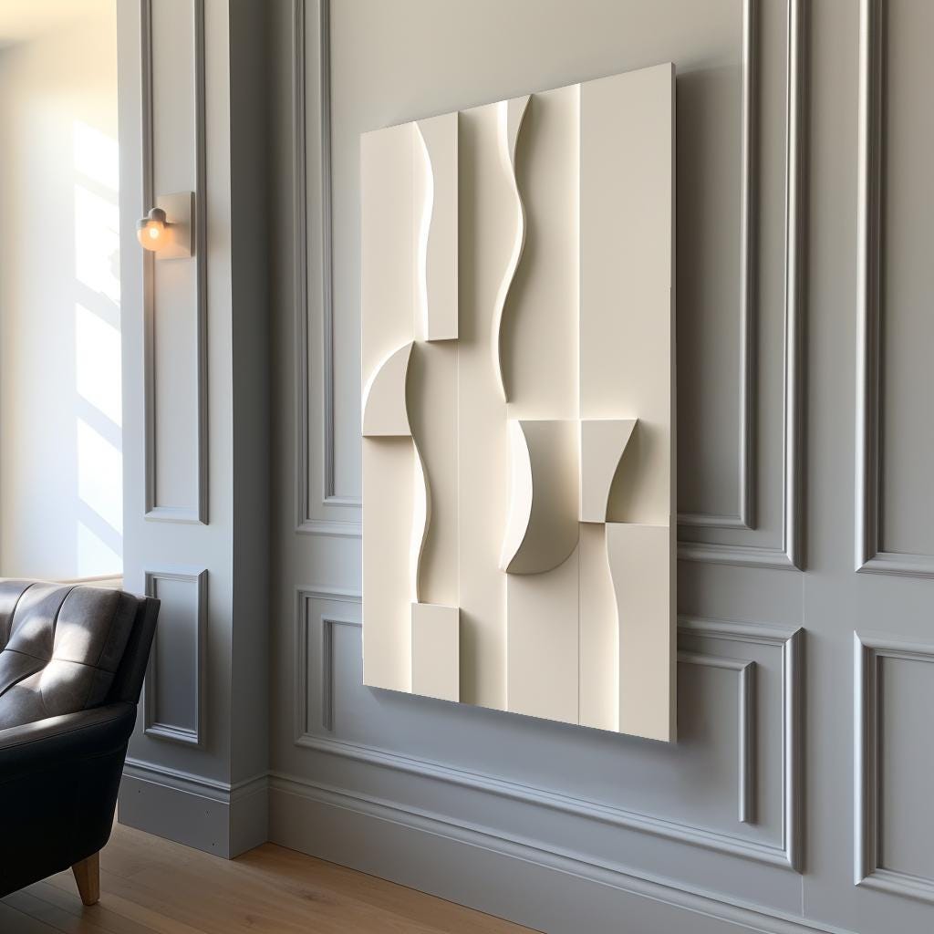 SCULPTED SERENITY Modern Panel Wall Art - Etsy